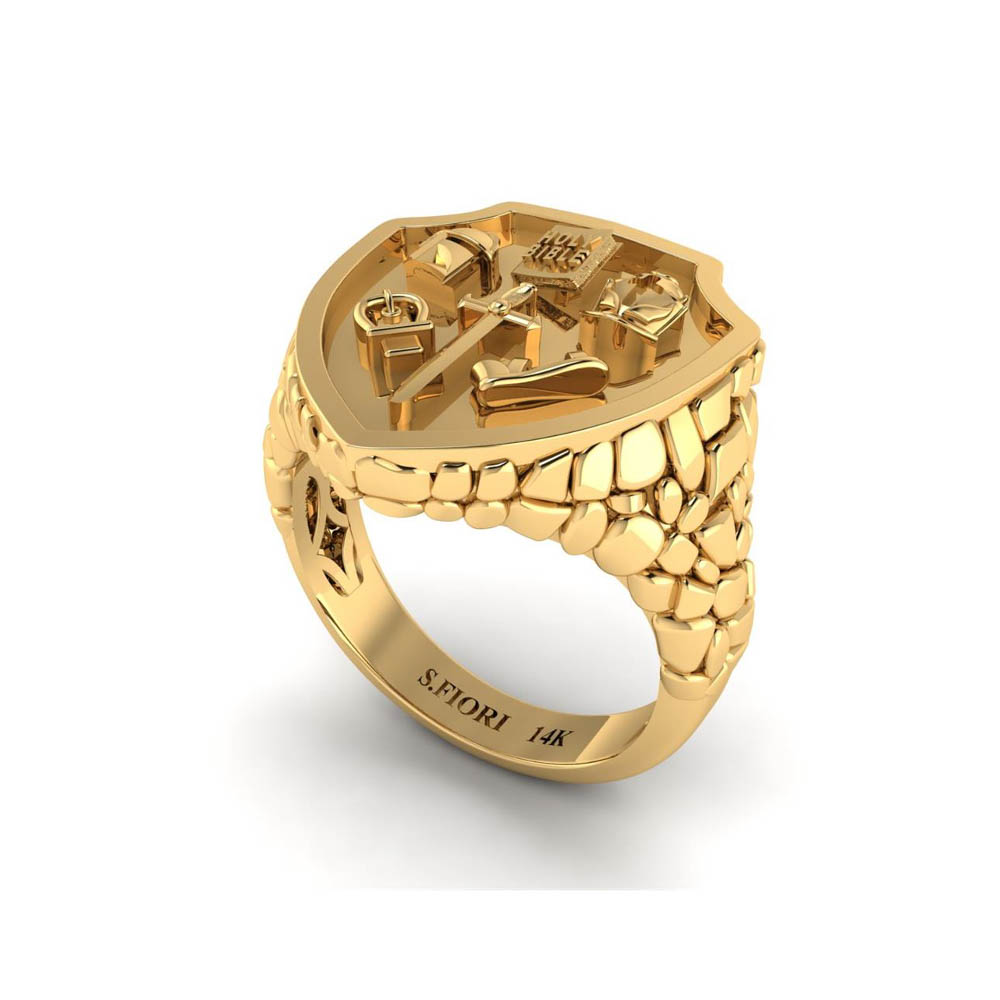Buy Now 14K Rose Gold oG Collection Armor Of God Ring on https://sophiafiori.com/shop/